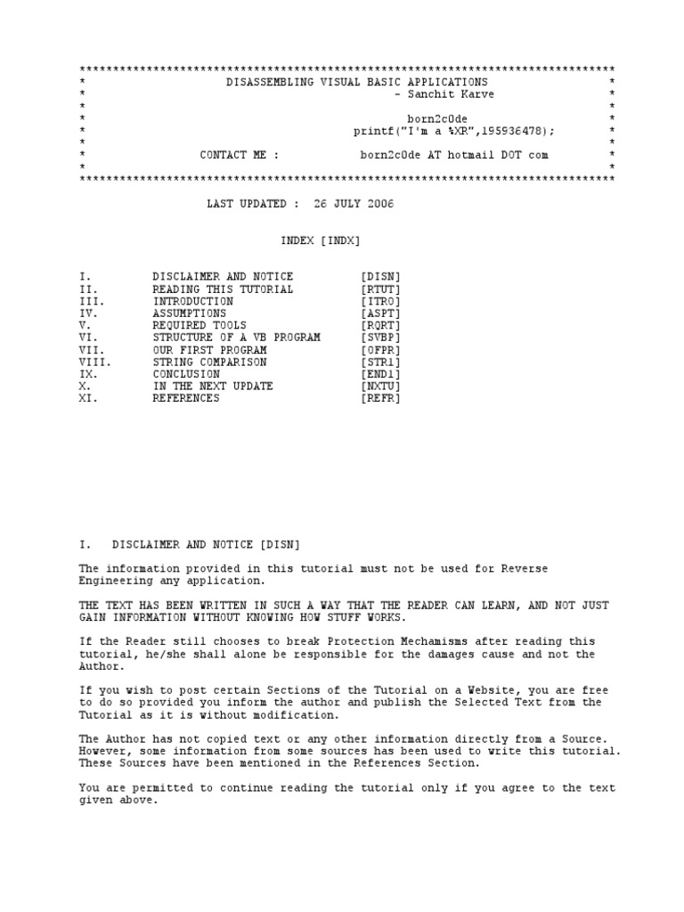 Disassembling Visual Basic Applications | PDF | Subroutine | Parameter ...