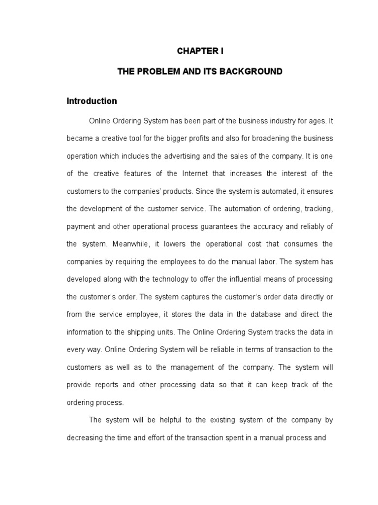 Online Ordering System 1st Pages Pdf Statistics Business