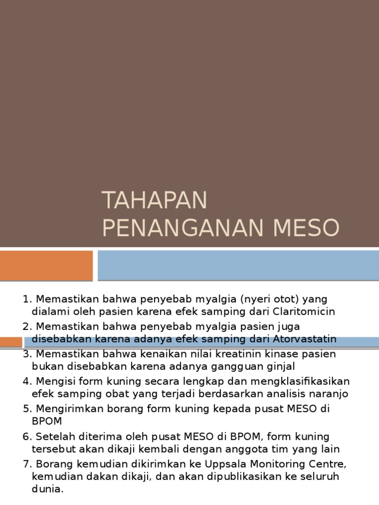Tahapan Penanganan MESO | PDF | Sains & Matematika