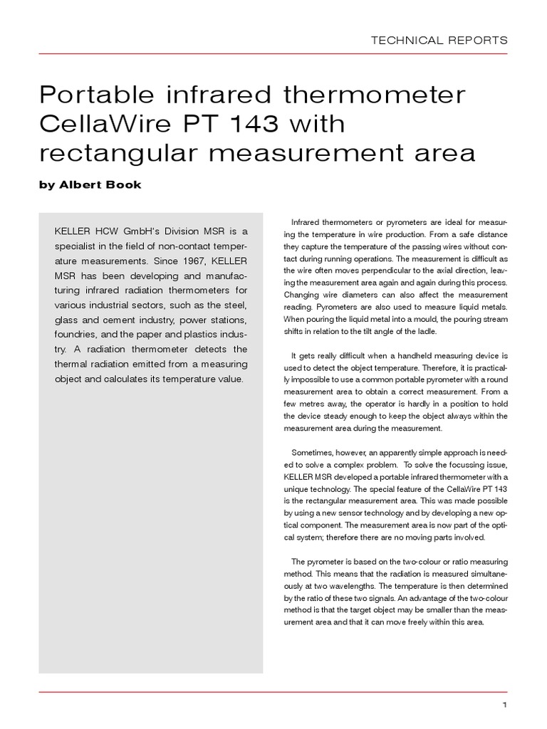 Tr Two Colour Pyrometer 201507 En Pdf Infrared Thermometer