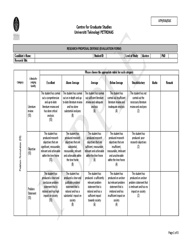 52C - RPD Evaluation Form | PDF | Cognition