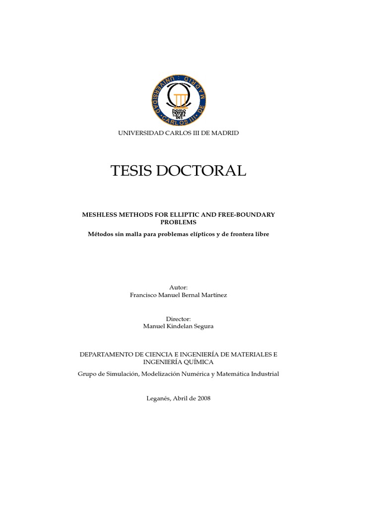 Meshless Methods For Elliptic And Free Boundary Problems Pdf Finite