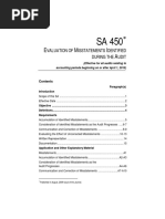 Isa 450 | PDF | Financial Audit | Audit