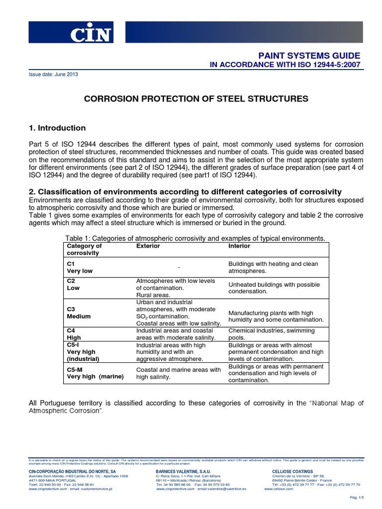 Corrosion Protection of Steel Following ISO 12944-5 - 2007 PDF ...