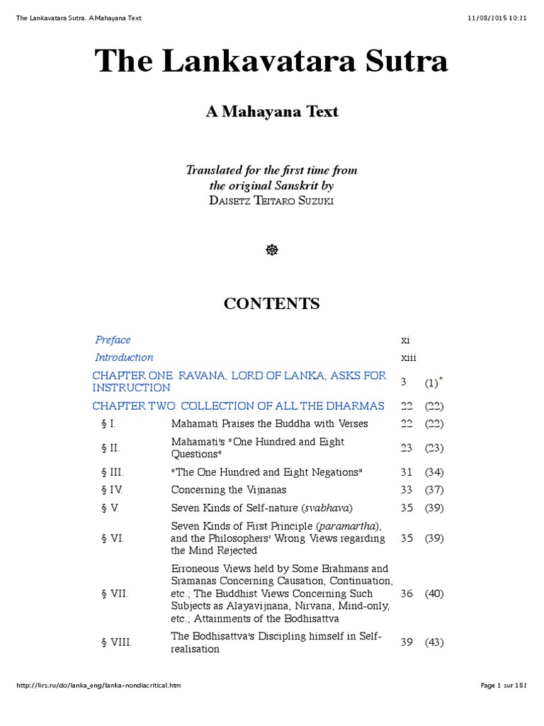 The Lankavatara Sutra. A Mahayana Text | PDF | Mahayana | Bodhisattva