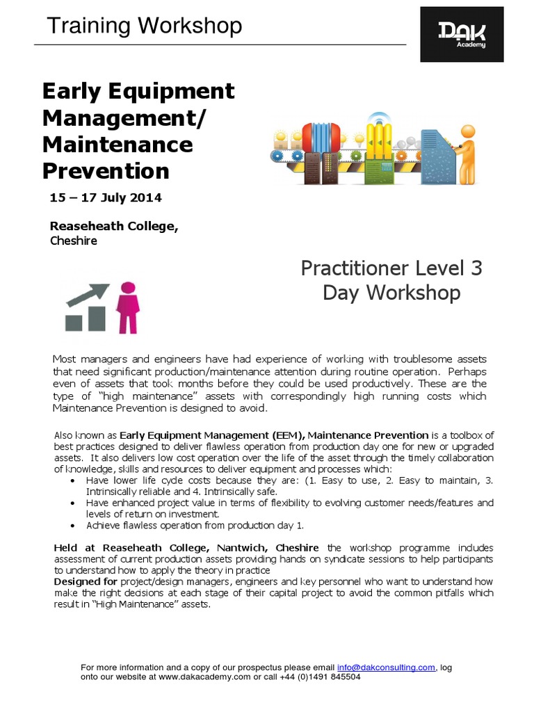 Early Equipment Management Workshop | PDF | Product Lifecycle | Design