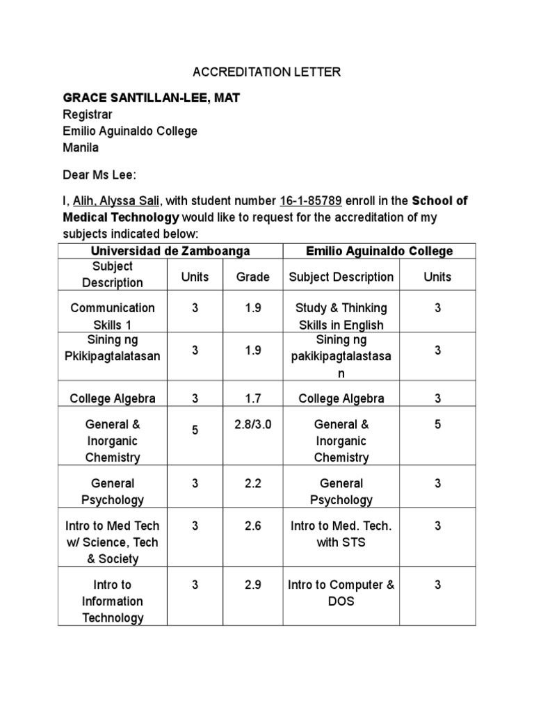 Accreditation Letter