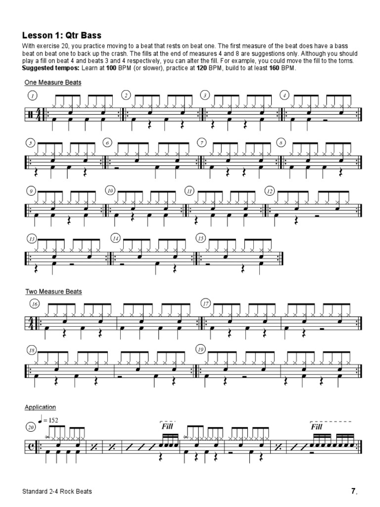 Percussion Exercises Drumset Rock | PDF