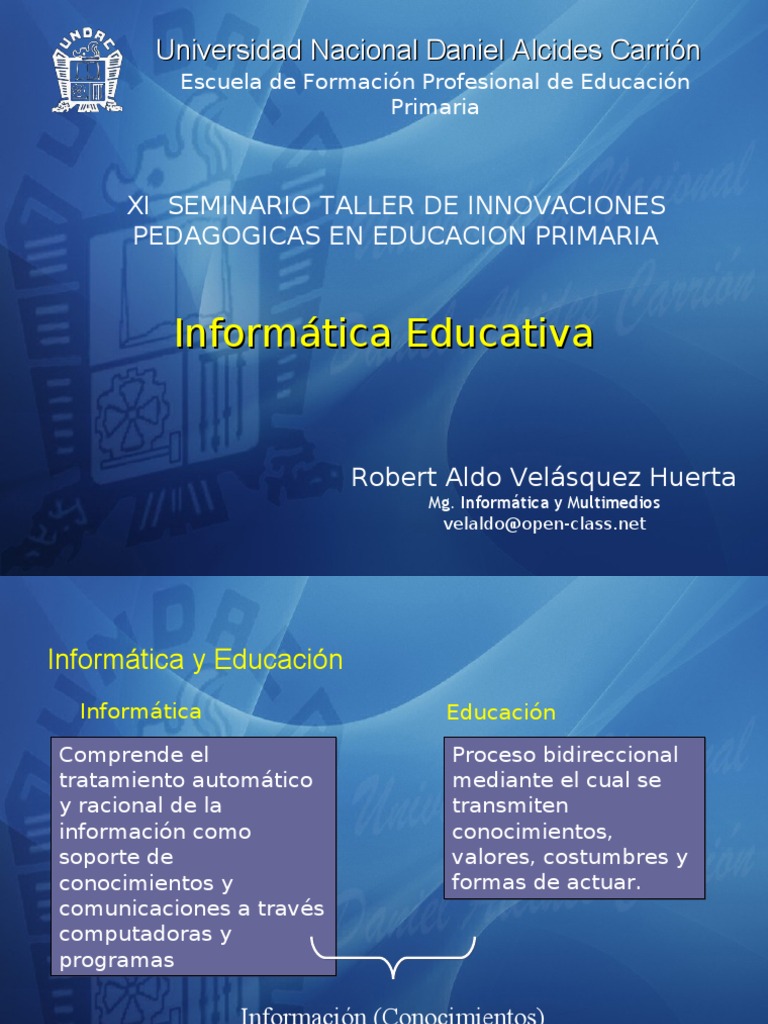 Informática Educativa en la Enseñanza Primaria | PDF | Aprendizaje ...