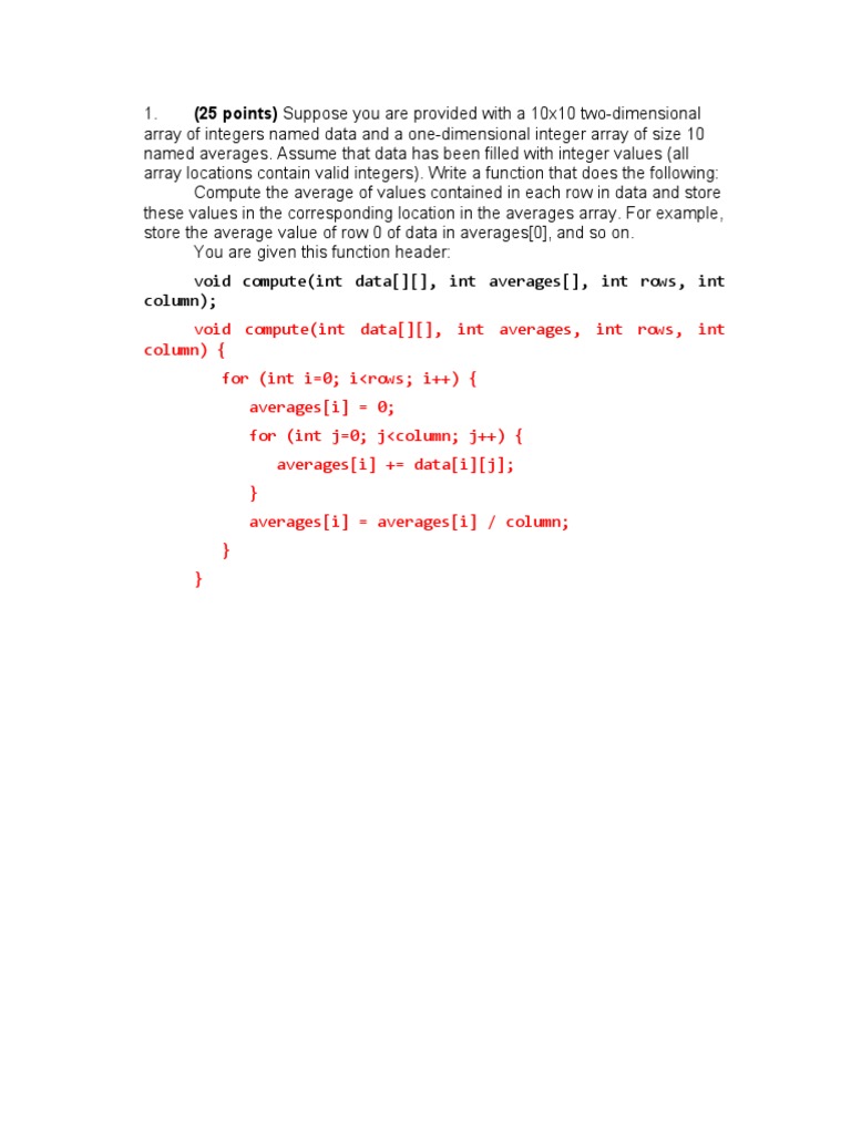 Midterm S2 Solutions Pdf Array Data Structure Integer Computer Science