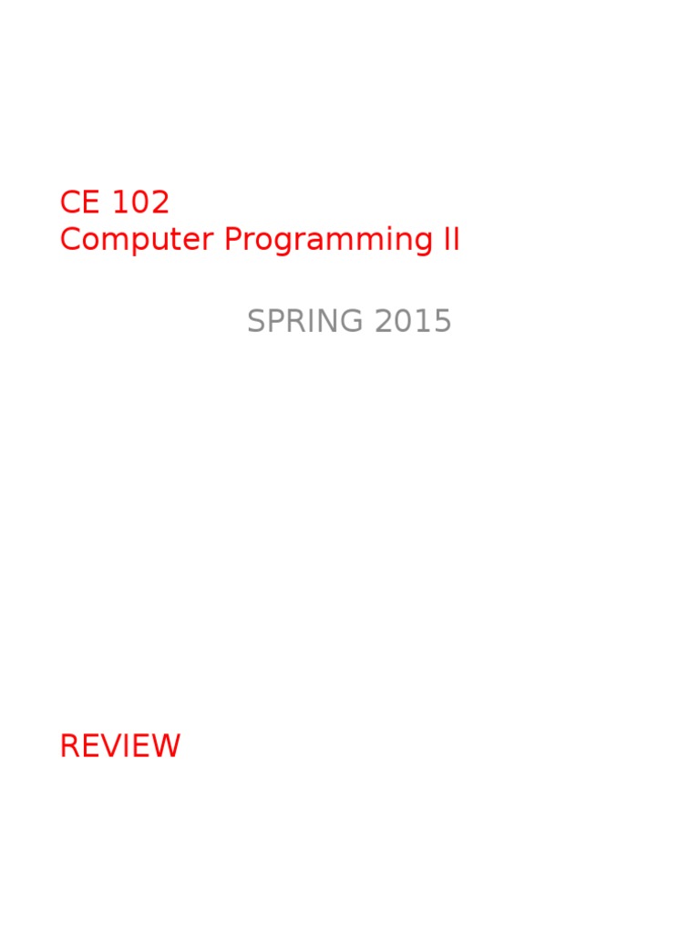 CE102 Final Review | PDF | Data Type | Subroutine