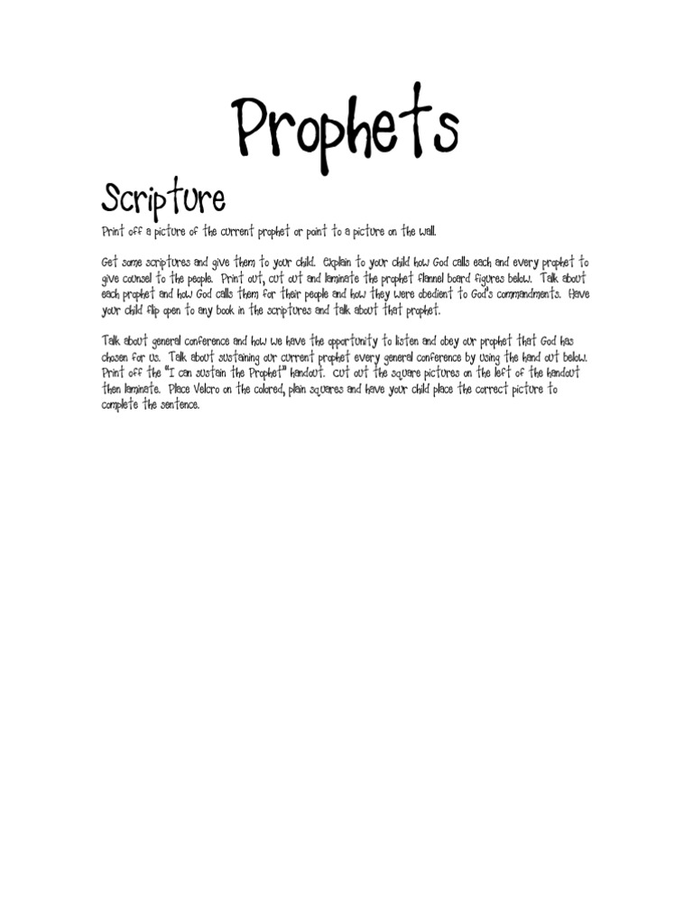 Current Prophet | PDF | Prophet | Biblical Sabbath