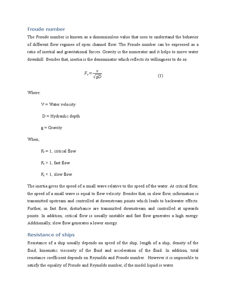 Froude Number | PDF