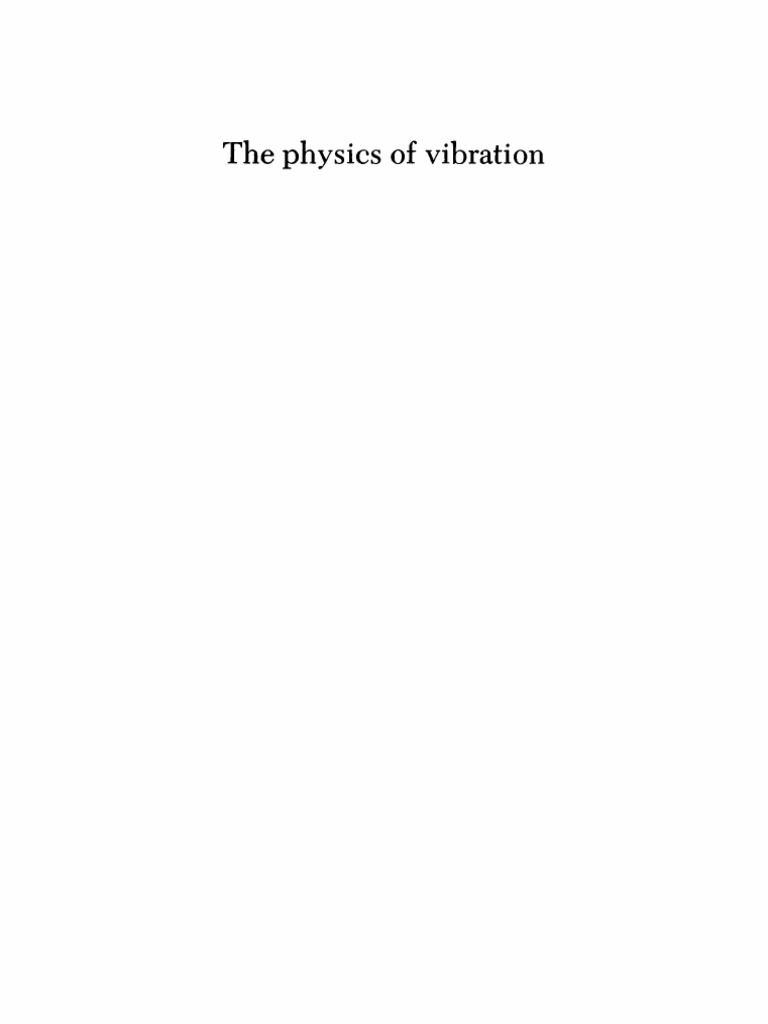 A. B. Pippard The Physics of Vibration PDF | PDF