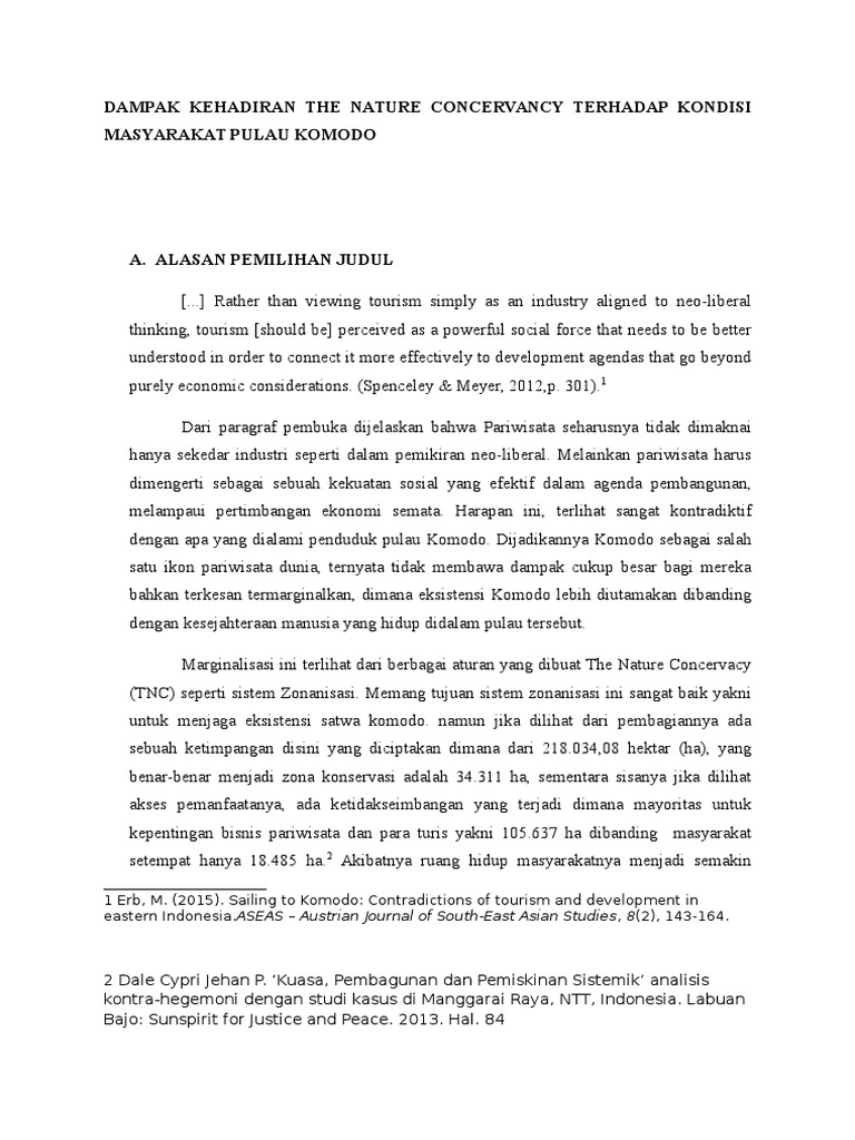 Peran The Nature Concervancy Dalam Liberalisasi Kebudayaan Di Taman ...