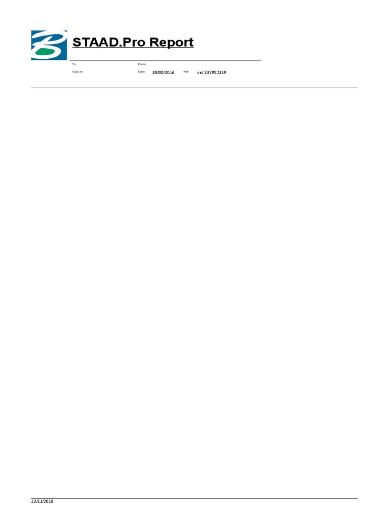 STAAD - Pro Report: To: From: Copy To: Date: Ref | PDF