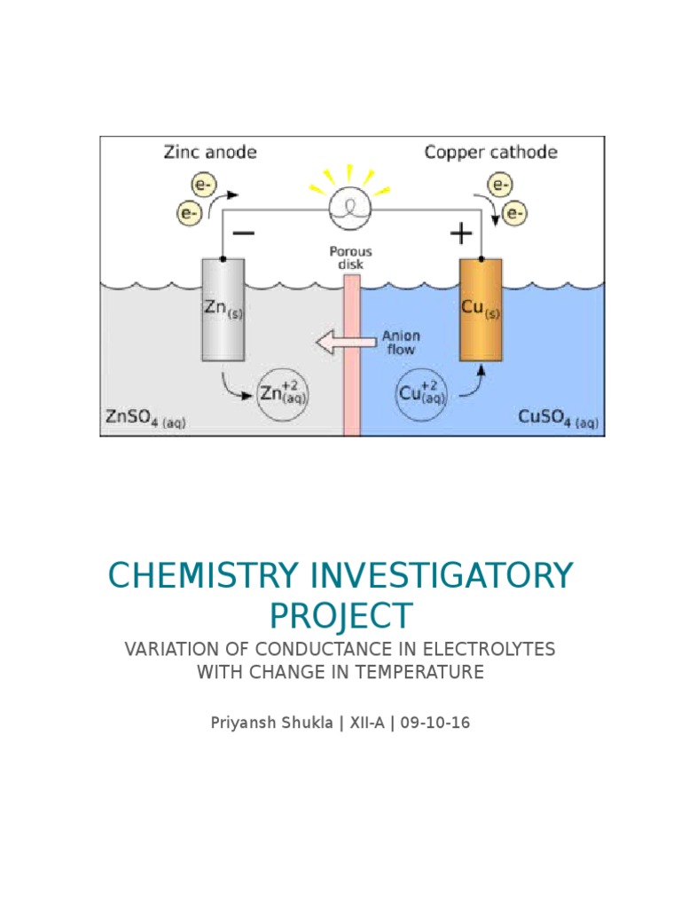 Chemistry Investigatory Electrochemical Cell | Download Free PDF ...