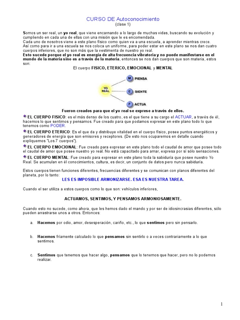 Curso de Autoconocimiento y Armonización | PDF | Mente | Amor