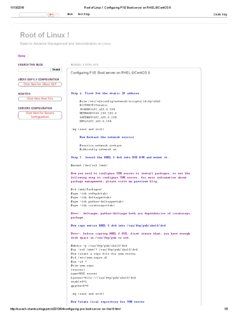 Root of Linux ! - Configuring PXE Boot Server On RHEL 6 - CentOS 6 | PDF | System Software ...