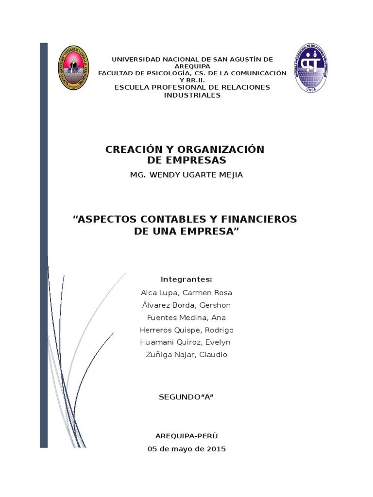 Aspectos Contables y Financieros | PDF | Depreciación | Contabilidad