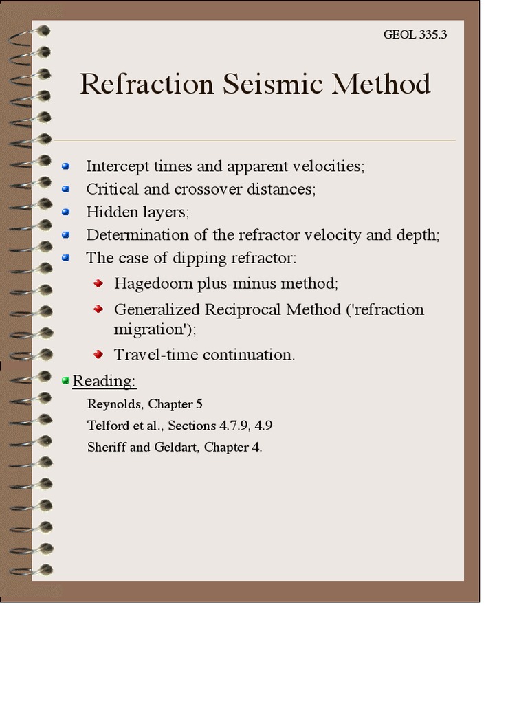 Refraction Seismic Method | PDF | Optics | Physical Sciences