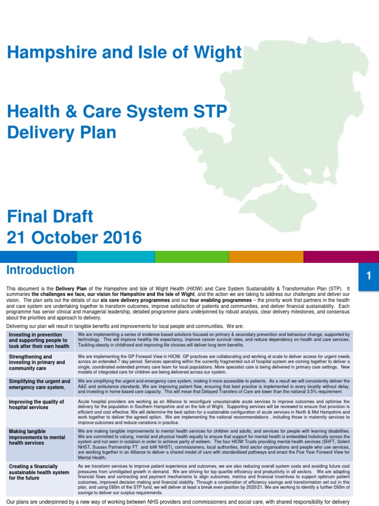 Hampshire and Isle of Wight NHS Sustainability and Transformation Plan ...