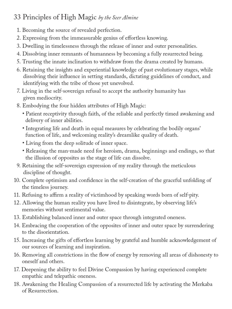 33 Principles of High Magic | PDF | Religious Belief And Doctrine ...