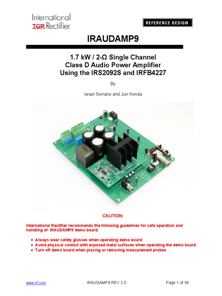 1.7 KW 2 Single Channel Class D Audio Power Amplifier Using The ...