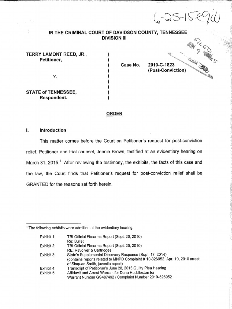 Judge Vacates Terry Reed's Convictions | PDF