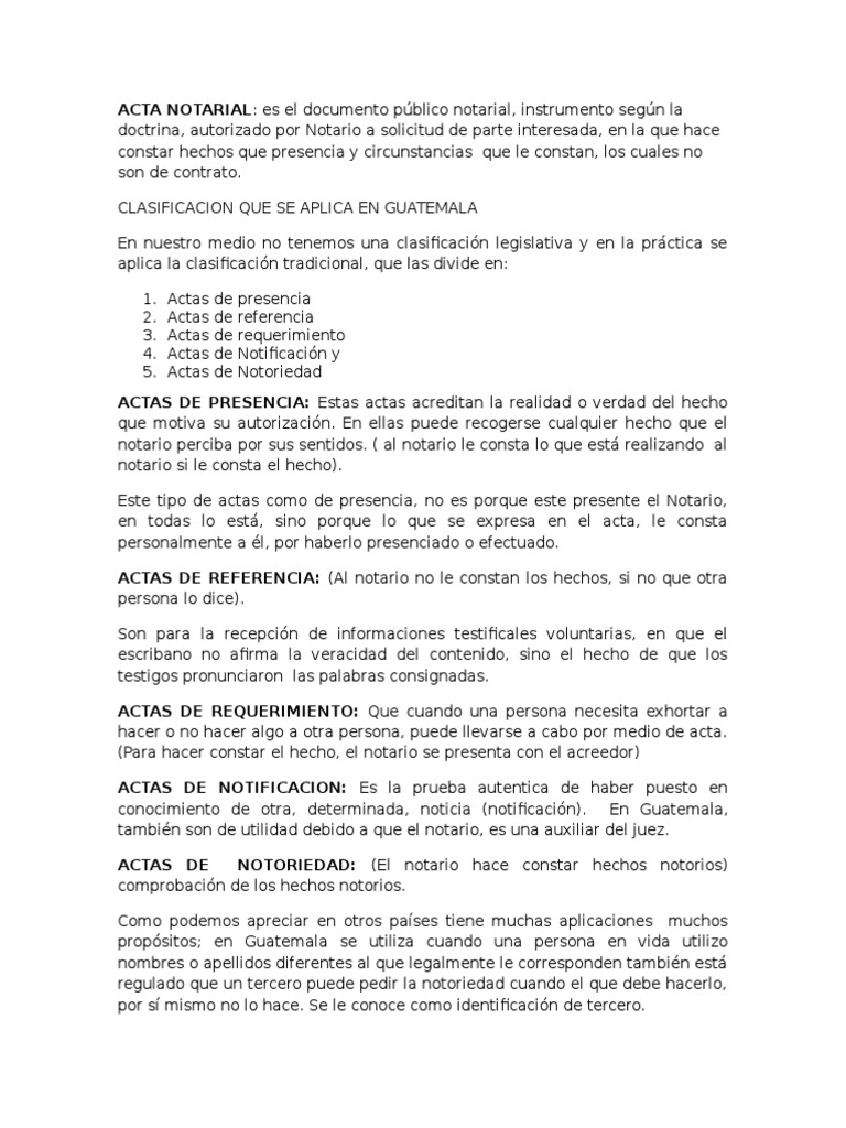 Acta Notarial | Justicia | Crimen y violencia