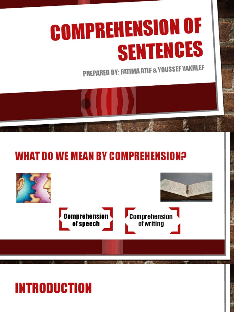 Comprehension of Sentences | PDF | Clause | Word