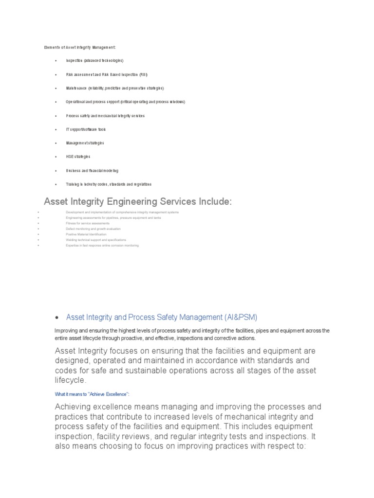 Asset Integrity Management Essentials | PDF