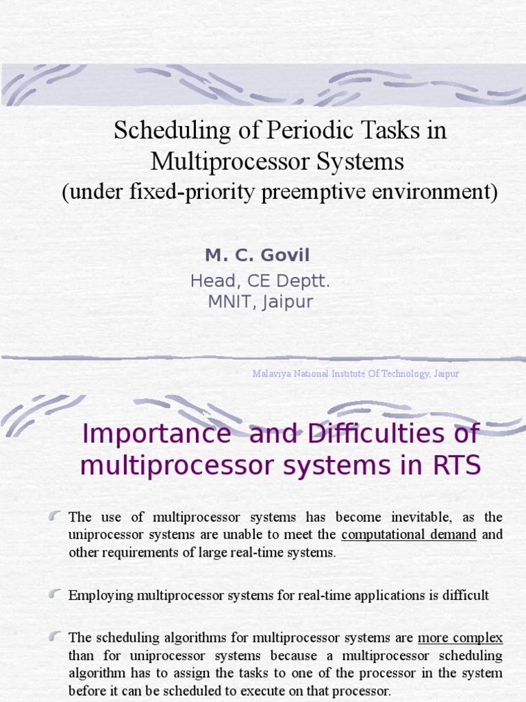 Scheduling of Periodic Tasks in Multiprocessor Systems: (Under Fixed-Priority Preemptive ...