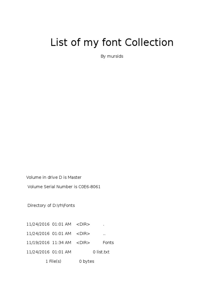 List of Font | PDF | Computer Data | Printing