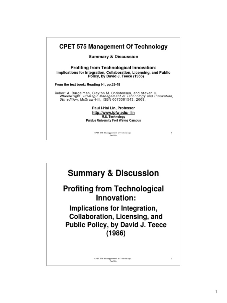 Teece Model2 | Strategic Management | Research And Development