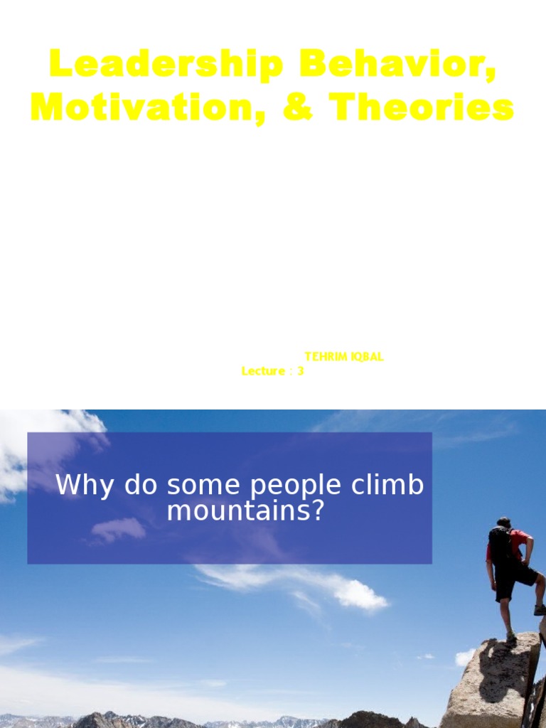 Leadership Motivation Theories Explained | PDF | Self-Improvement