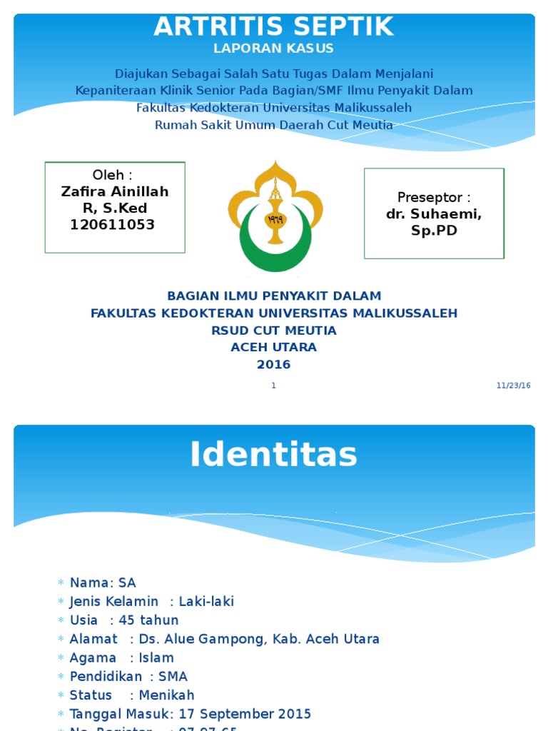 Laporan Kasus Artritis Septik Genu | PDF