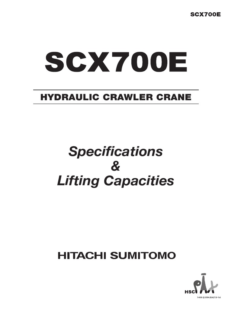 Specifications & Lifting Capacities: Hydraulic Crawler Crane | Download ...