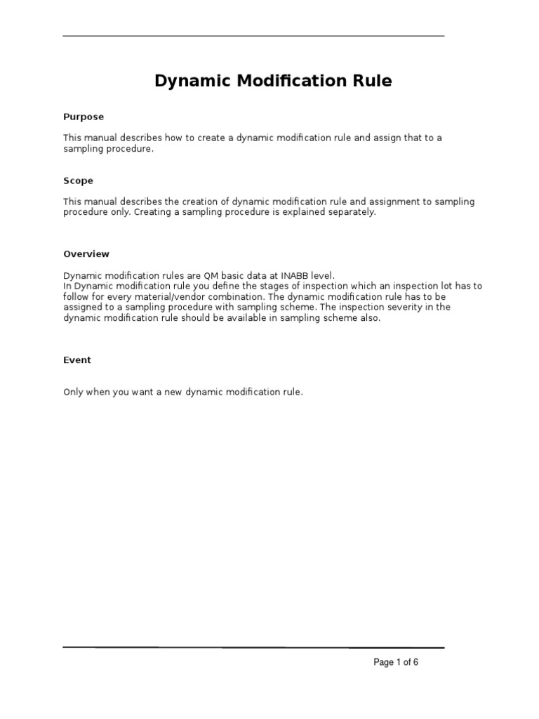 47 QM-006 Dynamic Modification Rule | PDF | Sampling (Statistics ...