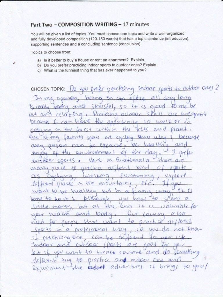 Diagnostic Test Writing 2 | PDF