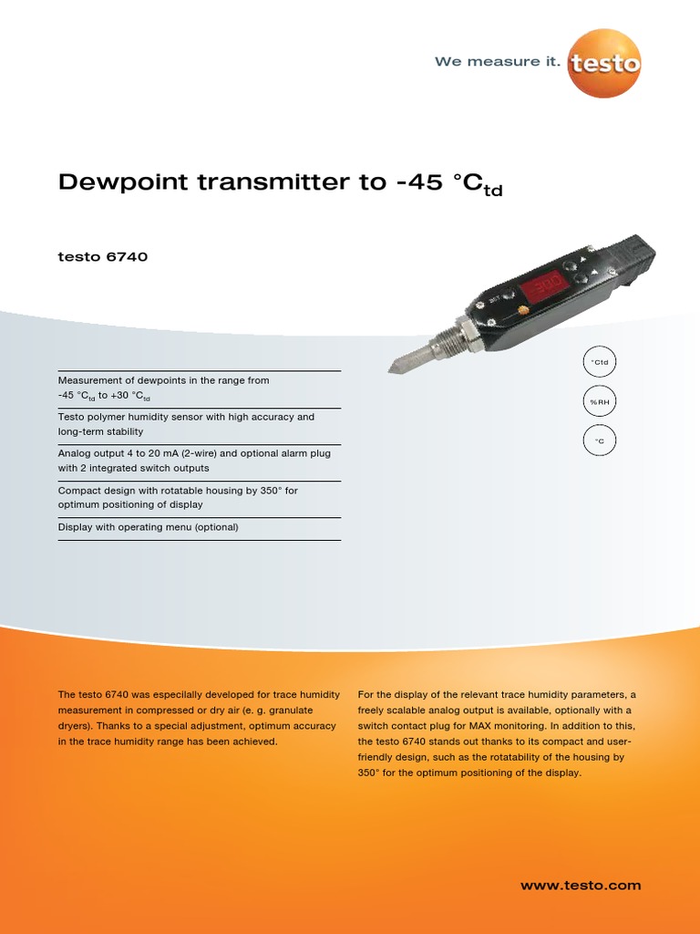 Testo 6740 Data Sheet | PDF | Electrical Connector | Relay