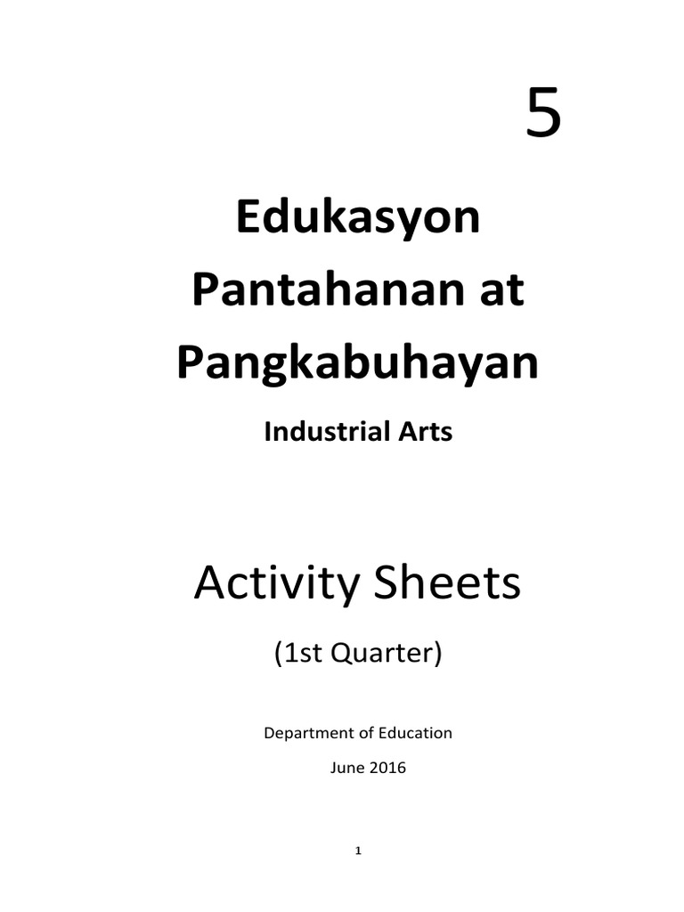 EPP-IA 5 Activity Sheets v1.0 | PDF