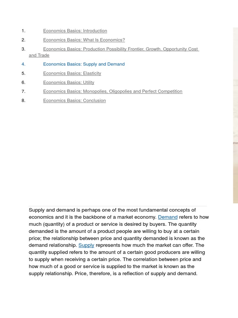 Economics Basics: Supply and Demand | PDF | Supply (Economics) | Economic Equilibrium