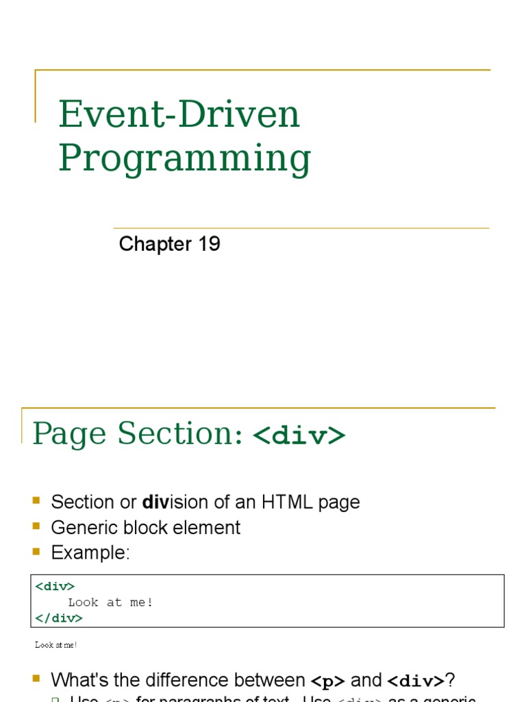 Event-Driven Programming | PDF | Html | Software Development