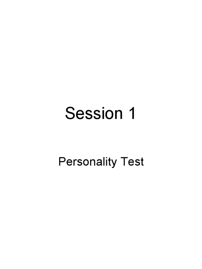 Personality Test | PDF | Psychological Concepts | Psychology