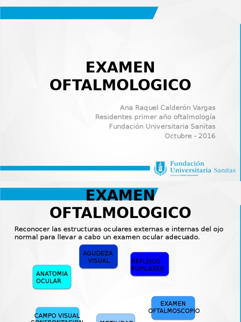 Examen Fisico Oftalmologico | PDF | Ojo humano | Córnea