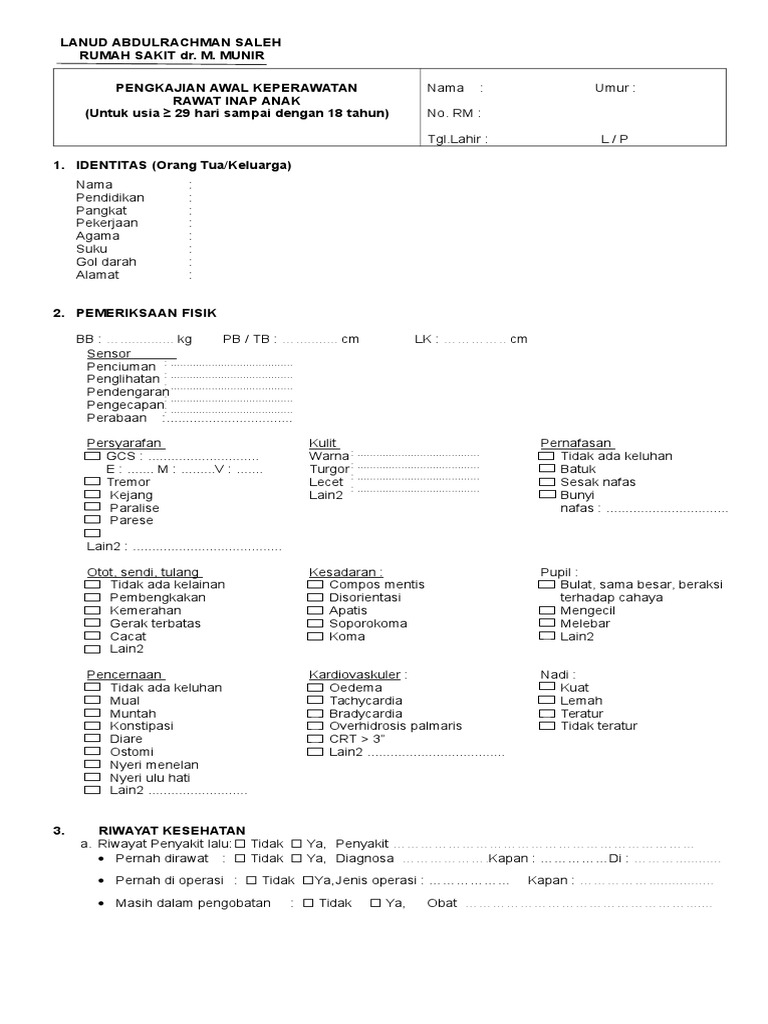 6b DRM Pengkajian Awal Medis & Keperawatan Anak (RI) | PDF