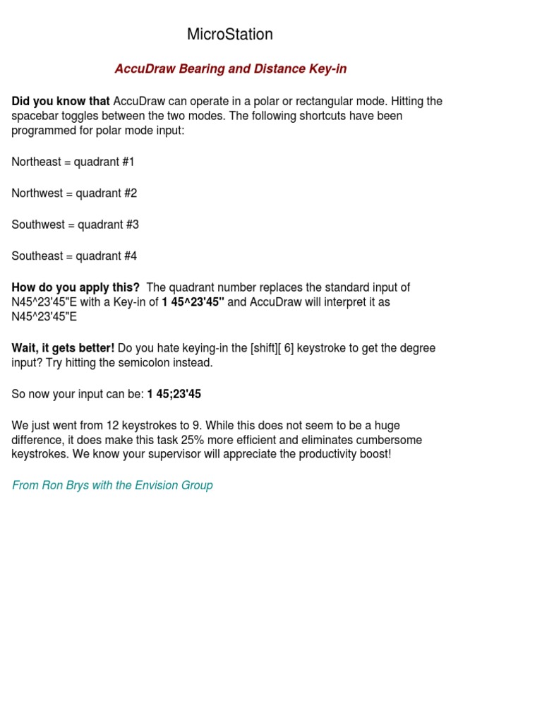 MicroStation AccuDraw Tips and Tricks | PDF | Icon (Computing) | Software
