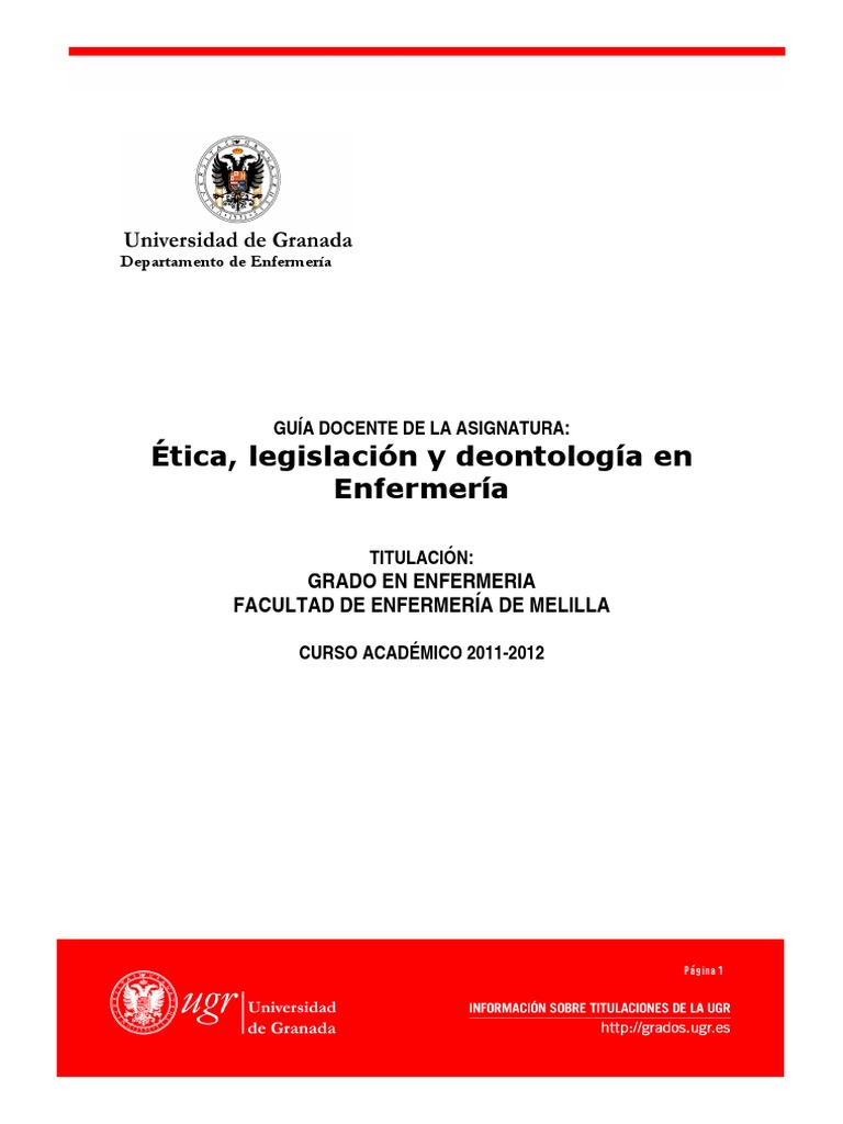 Etica Legislacion y Deontologia en Enfermeria | PDF | Bioética | Enfermería