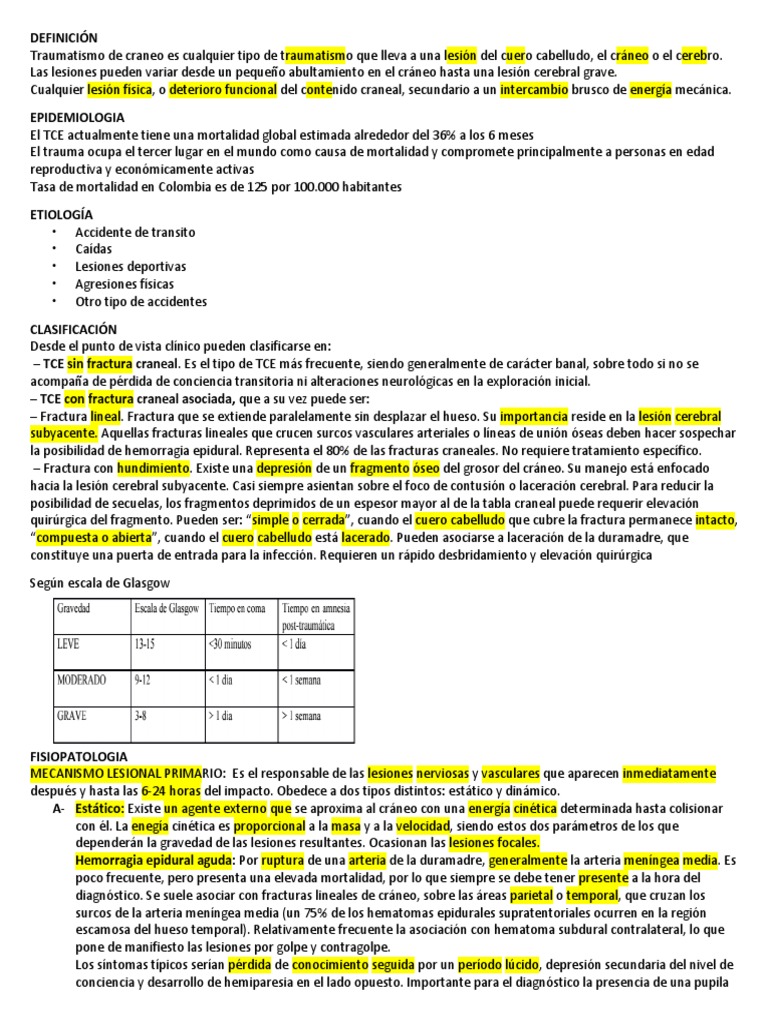 Tce PDF | PDF | Receptor Nmda | Lesión